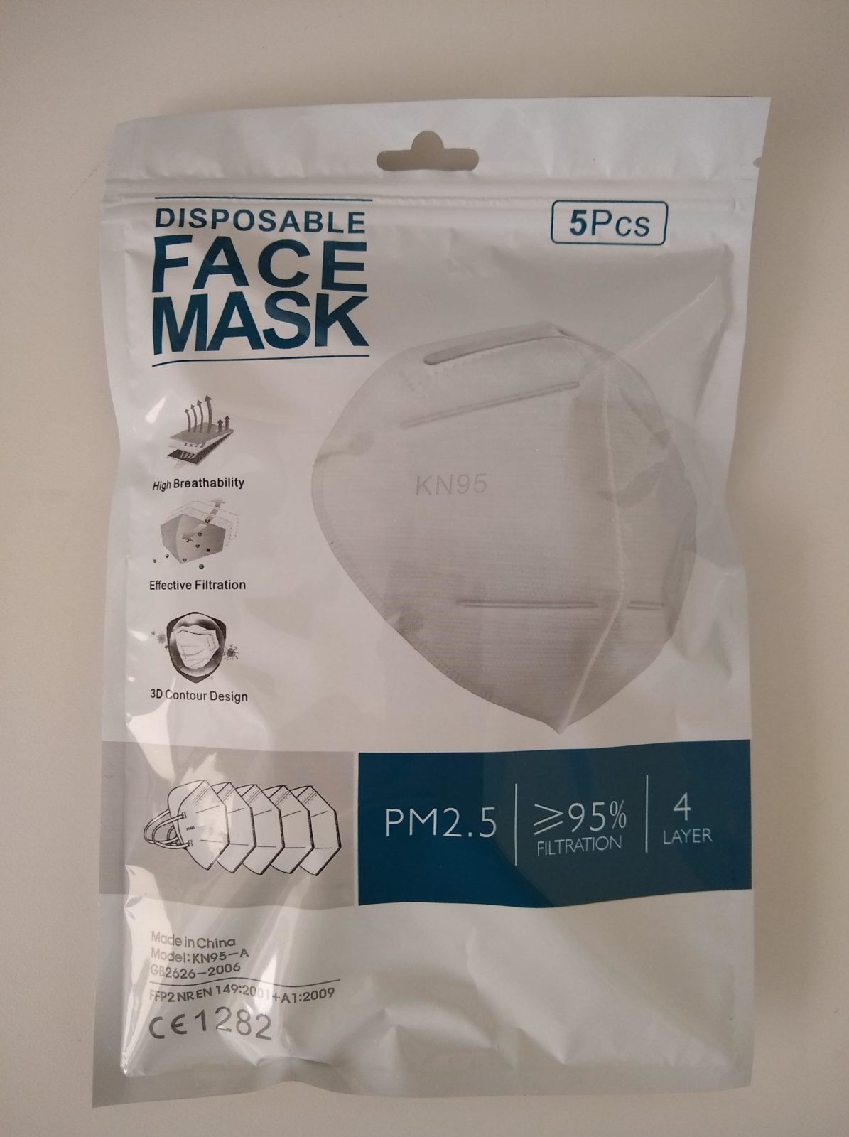 Package of 5 KN95 Face Masks PPE | Premium Handpiece Parts